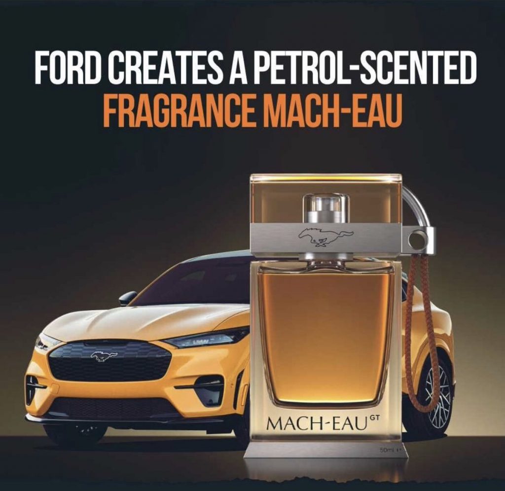 Mustang Mach-E GT perfume com cheiro de gasolina
