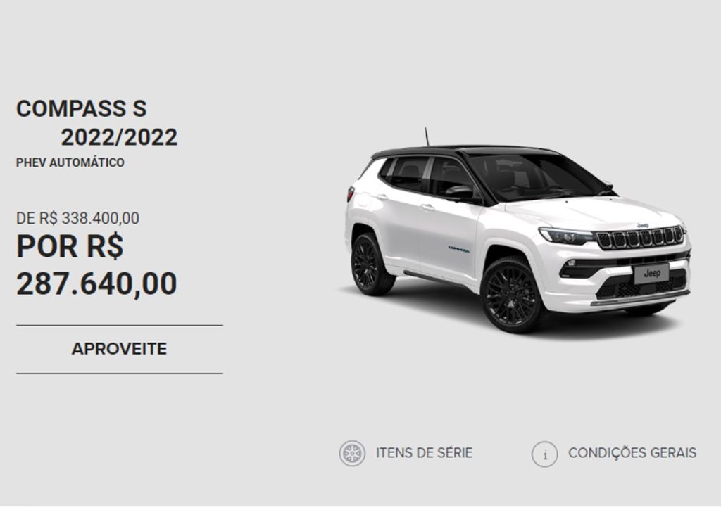 Jeep Compass 4xe: SUV híbrido tem desconto de mais de R$ 50 mil